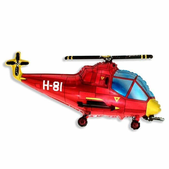 Шар фольгированный Flexmetal 30" "Вертолет", красный