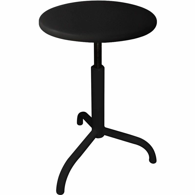 Табурет медицинский КНР ZM винтовой М92 черный, искусственная кожа черная