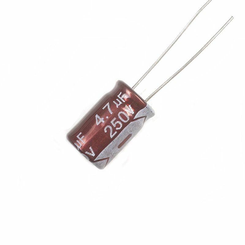 2 шт, Конденсатор электролитический 250В-4.7мкФ (4.7uF-250V, -40+105C, 8x13мм)