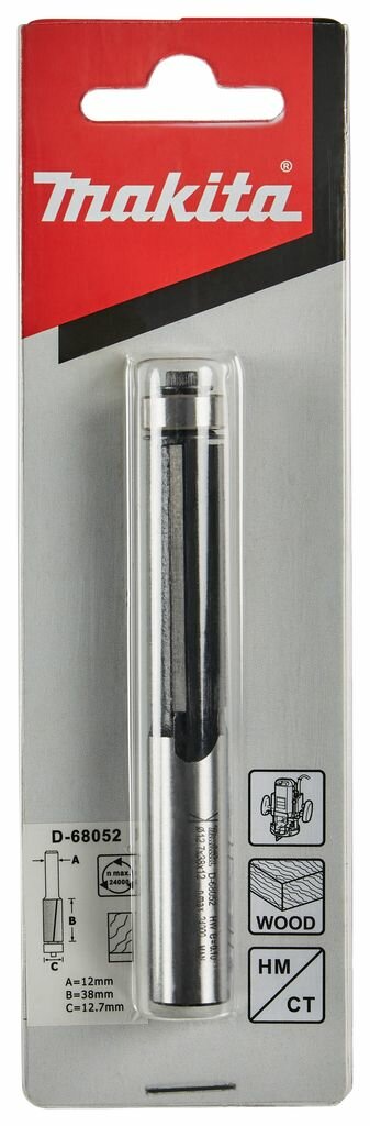 Фреза кромочная прямая 12.7х38, S12, 3T Makita D-68052