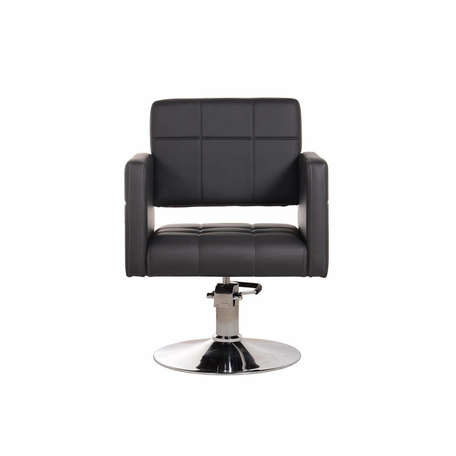 Парикмахерское кресло "Амиго", цвет темно-серый, основание - диск