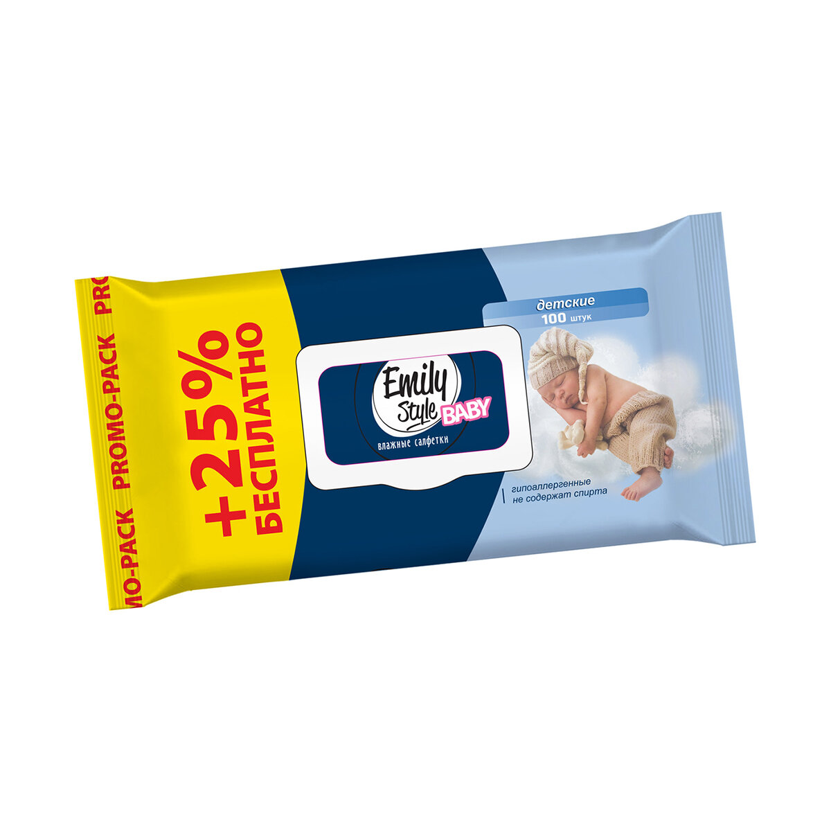 Салфетки влажные детские упак. 100 шт. "Emily Style"