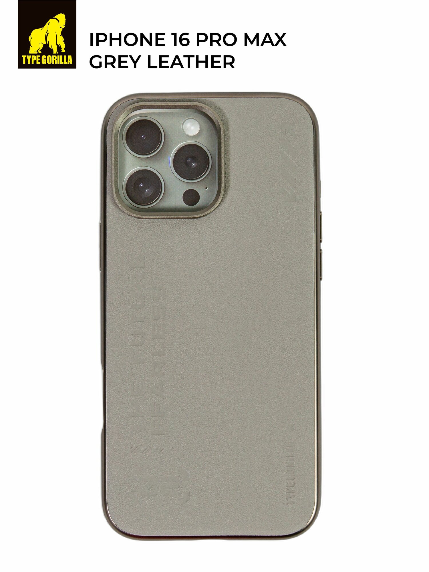 Серый магнитный кожаный чехол для iPhone 16 Pro Max с MagSafe Blueo Type Gorilla