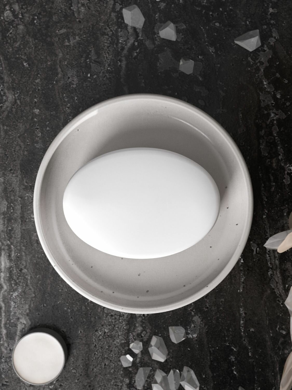 Мыльница для ванной комнаты и кухни, декоративная подставка для мыла Bordeaux серая глянцевая.