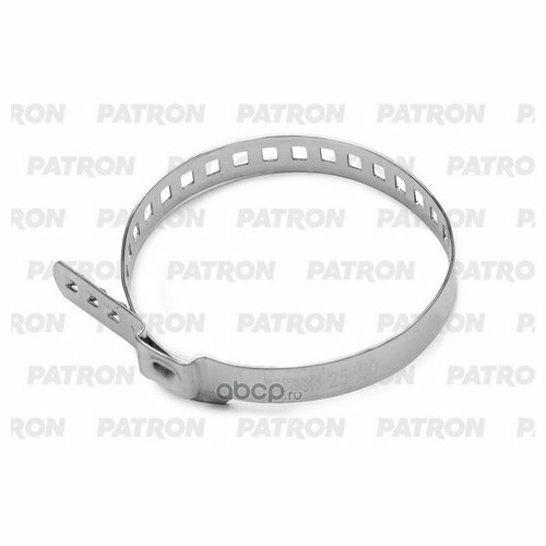 Хомут пыльника Шруса универсальный усиленный, D25-50 мм, 8х0,6 мм, AISI 304 - нержавеющая сталь Patron PU025050