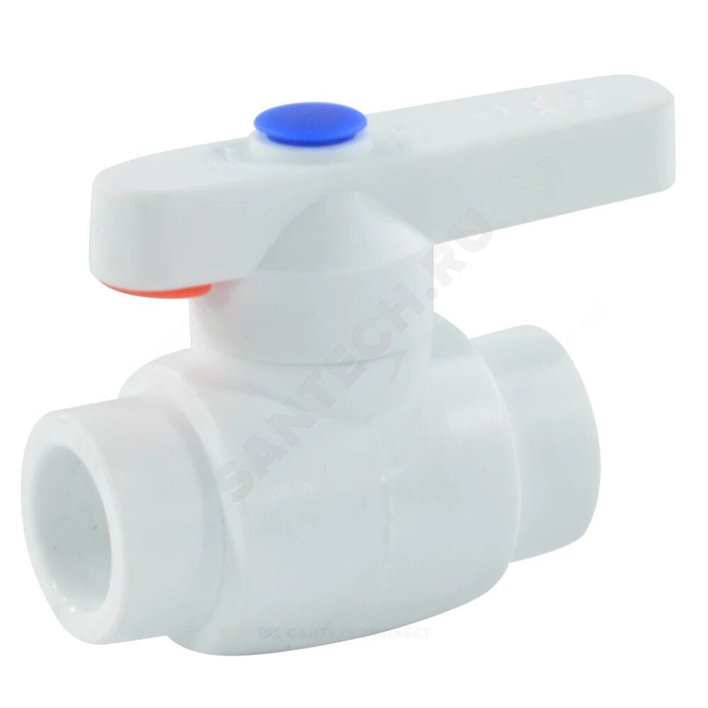 Кран шаровой PP-R белый Дн 32 внутренняя пайка Стандарт RTP (РосТурПласт) 27602