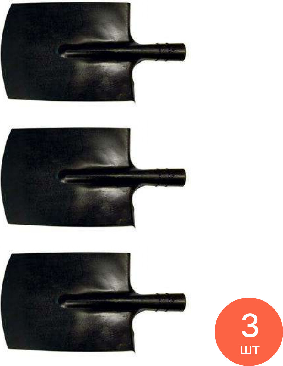 Лопата штыковая Тандем прямоугольная без черенка, из стали, 28см / садовый инструмент (комплект из 3 шт)