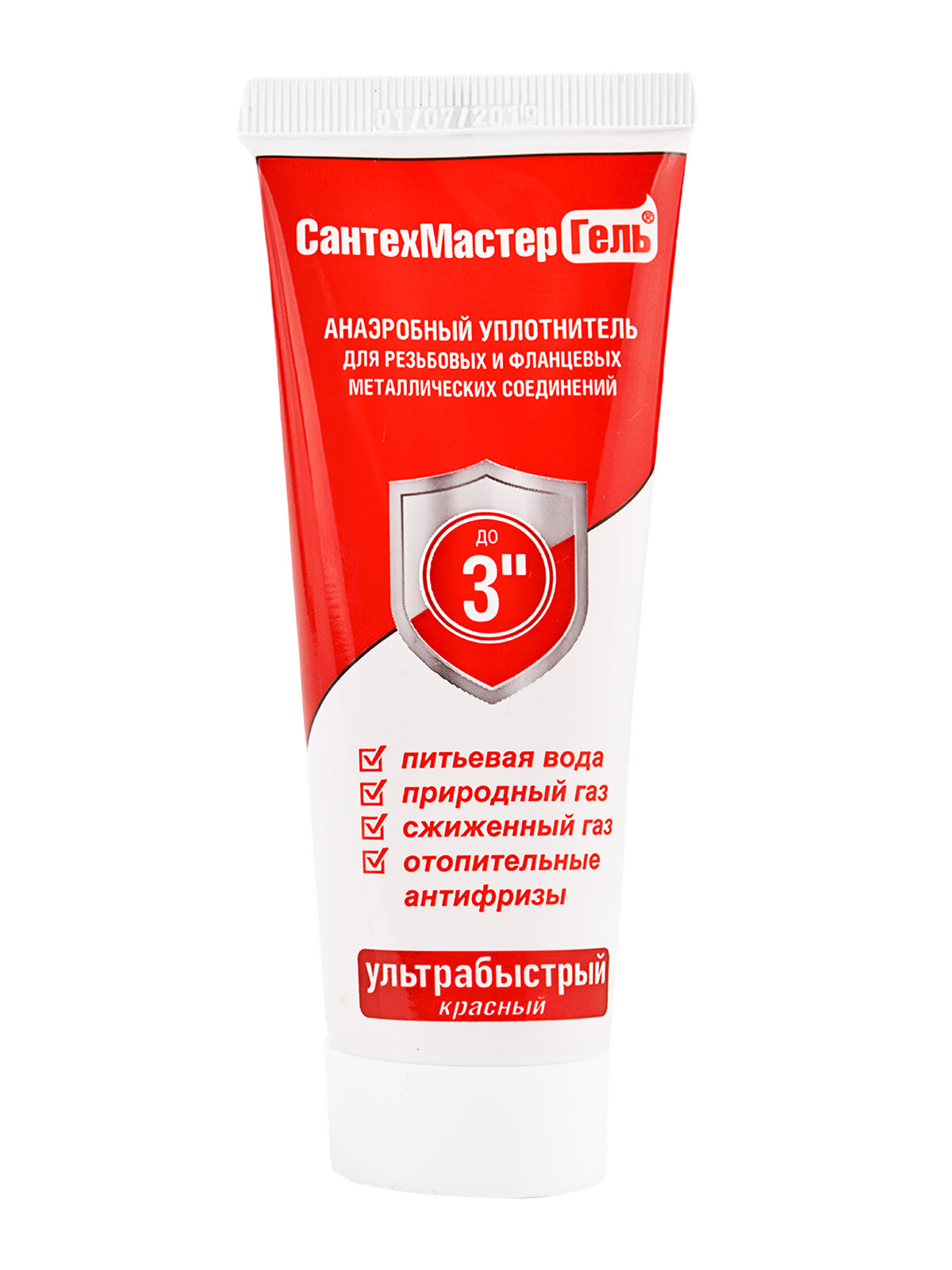 Гель-клей "Сантехмастер" для герметизации резьбовых и фланцевых соединений (до 3") Красный 60г