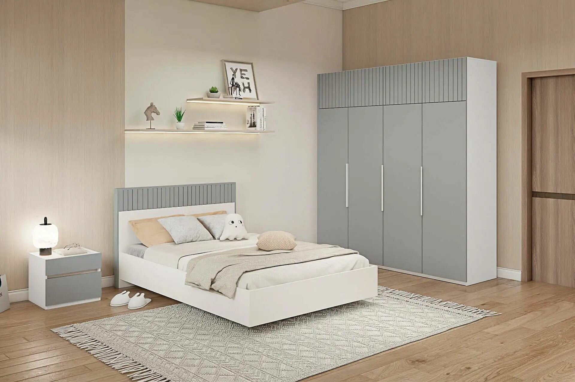 Кровать Урбан, двухспальная, 160x200 см, с ящиком, цвет белый