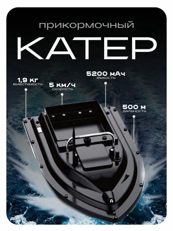 Прикормочный кораблик/катер для рыбалки с дистанционным управлением