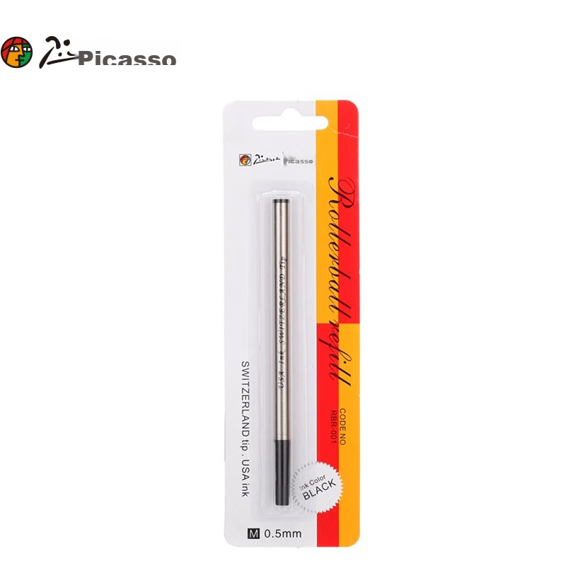 Pimio Ballpoint Pen Refill, Rollerball Pen Refill, Threaded Test Refill, 0.5mm, Black, Hanging