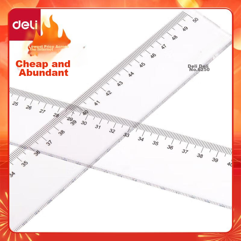Deli 50cm Office General Straight Ruler, Measuring And Drawing Ruler for Postgraduate Entrance Exams, College Entrance Exams, And High School Entrance Exams, Office Supplies, Back-To Stationery Gift
