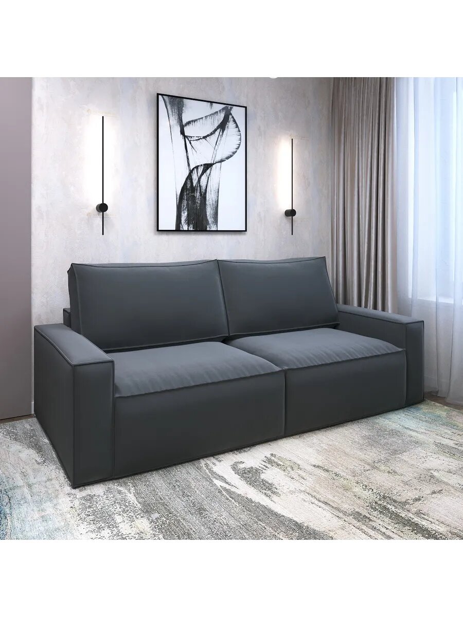 Диван лофт, ортопедический, раскладной, велюр, ящик, 192х158 см