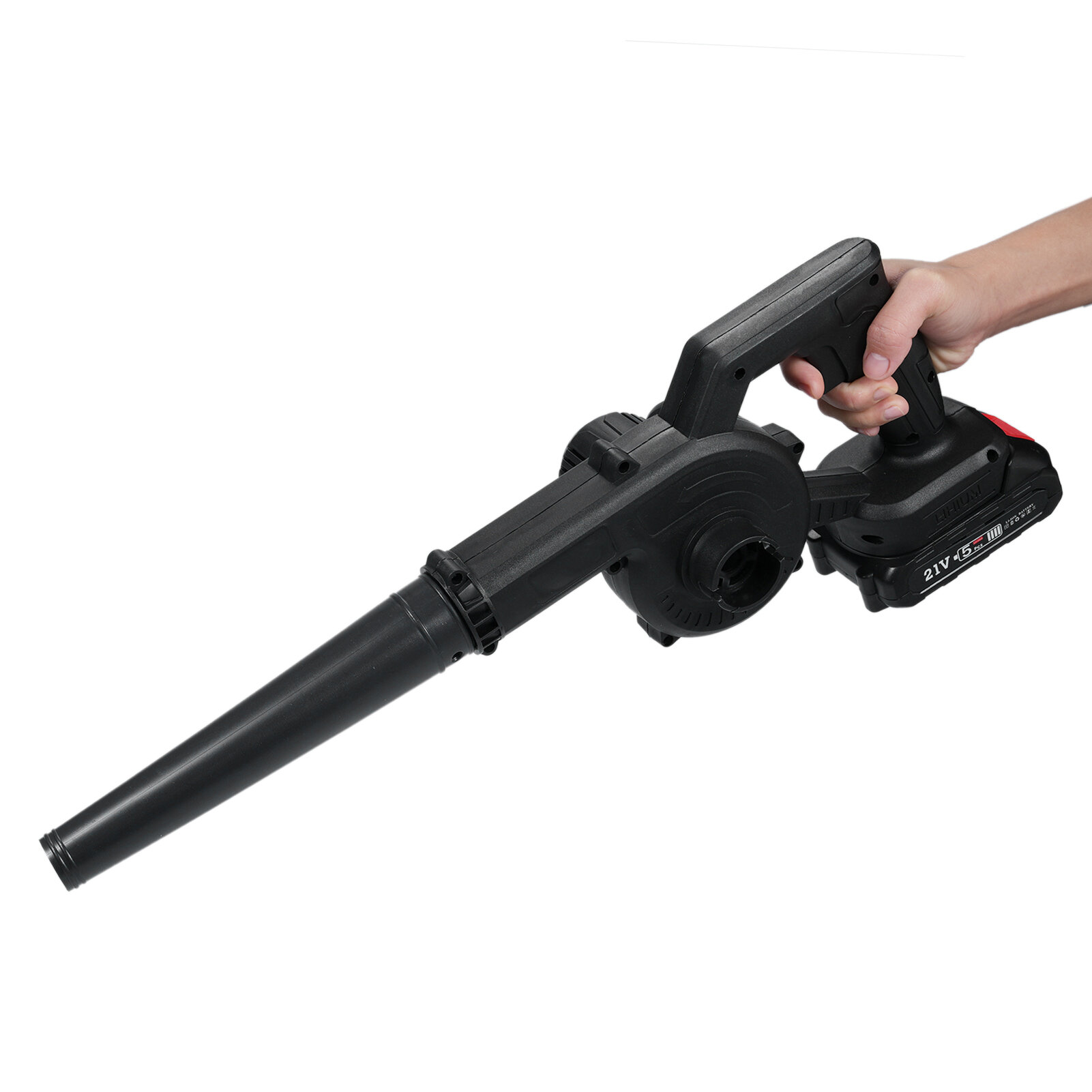 Электрическая воздуходувка и пылесос 2-в-1, ручной пылесос 21 В с двумя зарядными устройствами для аккумуляторов, подходит для ухода за газоном, уборки снега, листьев, двора и сада.
