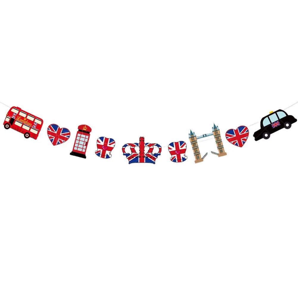 Флаг Великобритании, вымпел, баннер ярких цветов, король Чарльз III, набор баннеров с овсянкой, разные формы для вечеринки, подвесное украшение