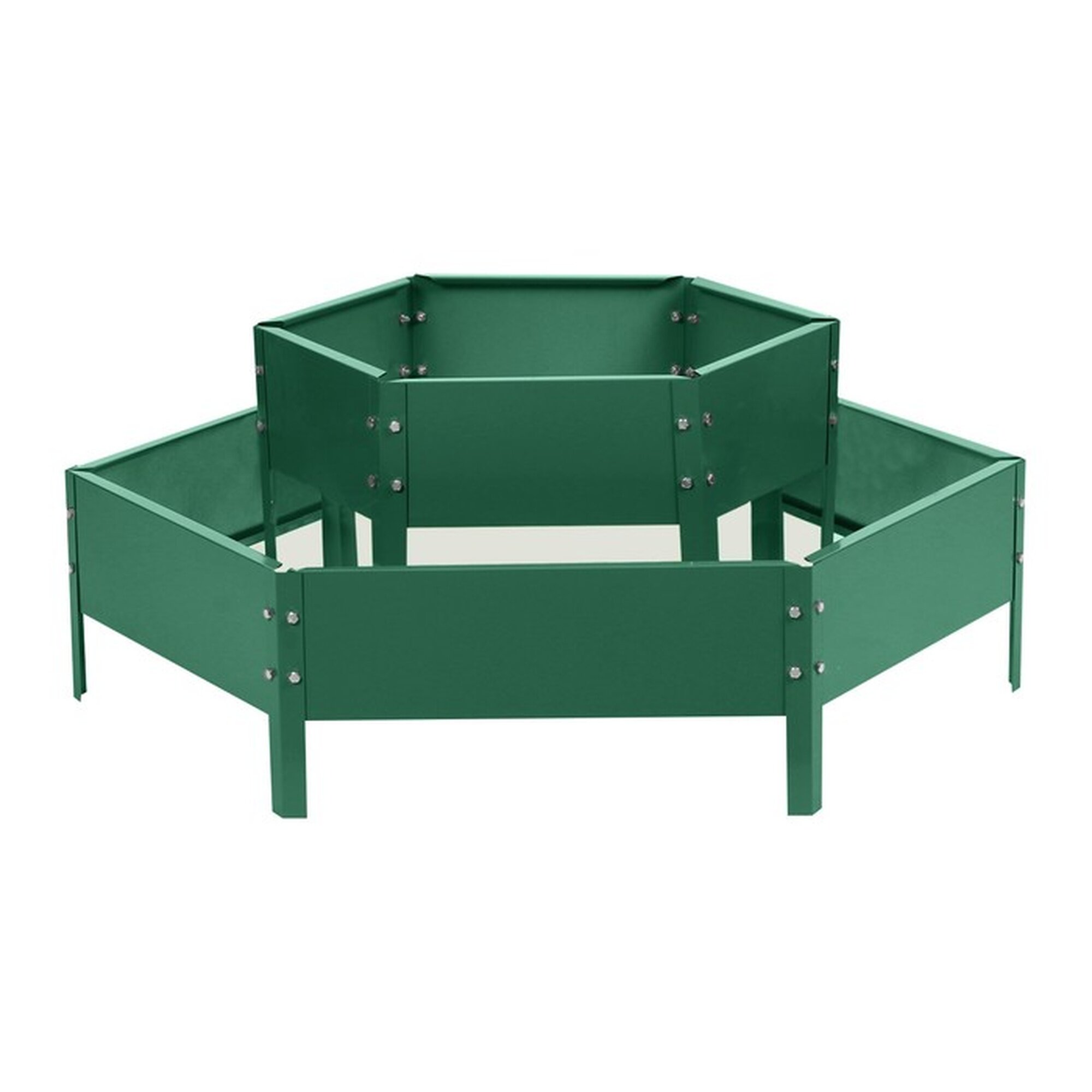 Клумба оцинкованная, 2 яруса, d = 60–100 см, высота бортика 30 см, зелёная, Greengo