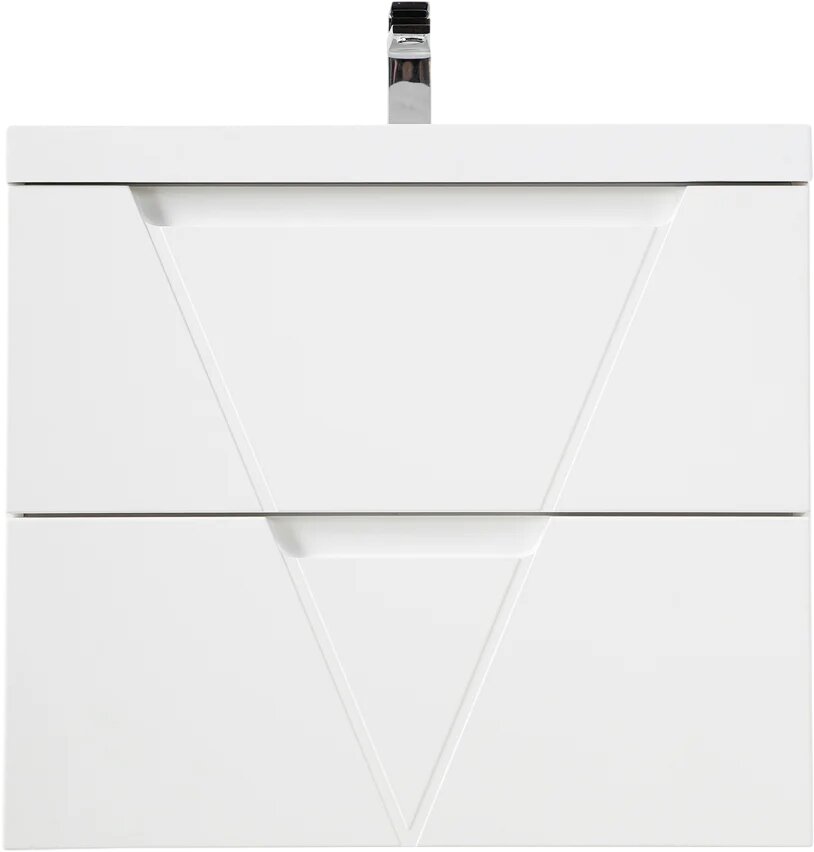 Тумба с раковиной BelBagno Vittoria 70 подвесная, 70 см, белая, матовая, из МДФ, с ящиками, раковина для ванной из камня, прямоугольная