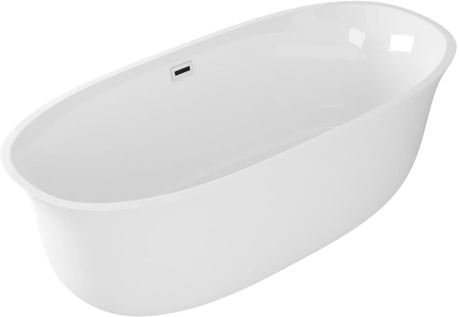 Акриловая ванна Grossman GR-1201 166x75, с каркасом, отдельностоящая, белая, глянцевая, овальная, антискользящее покрытие