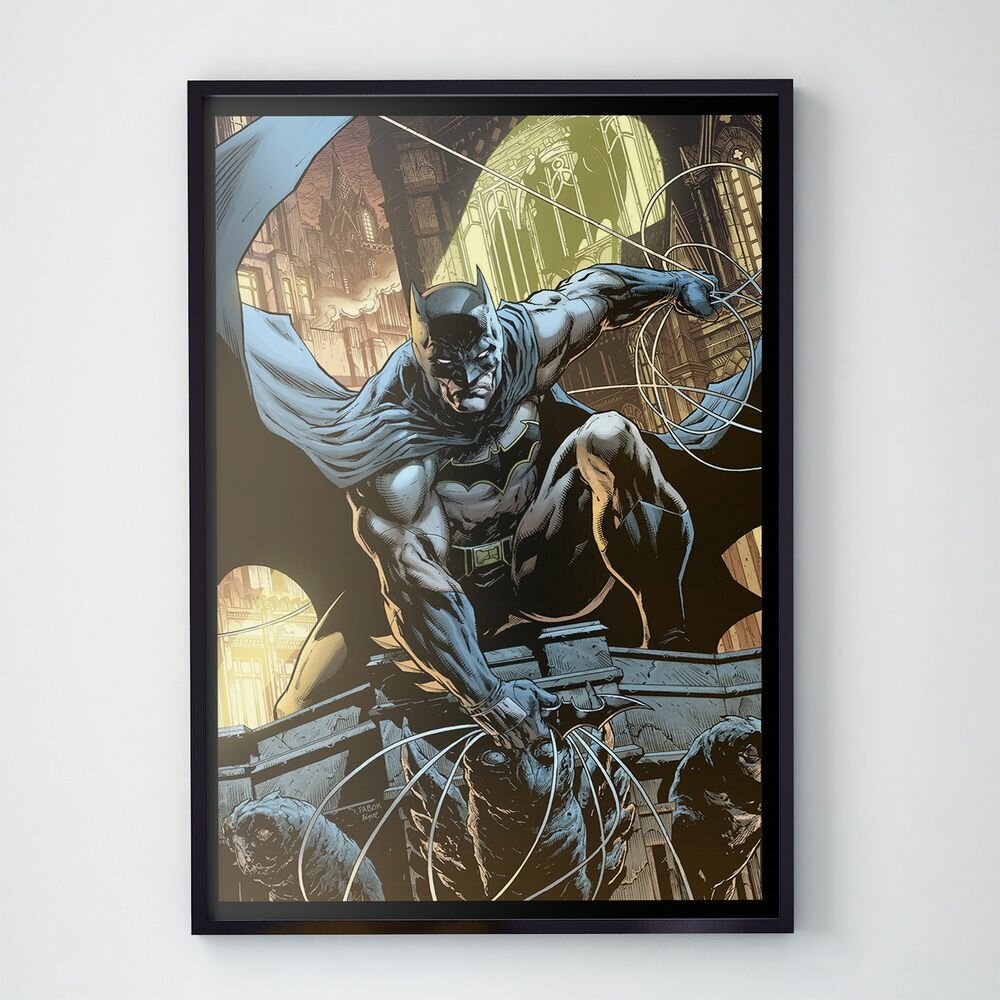 Плакат, постер Бэтмен, Batman на холсте, размер 60х84см