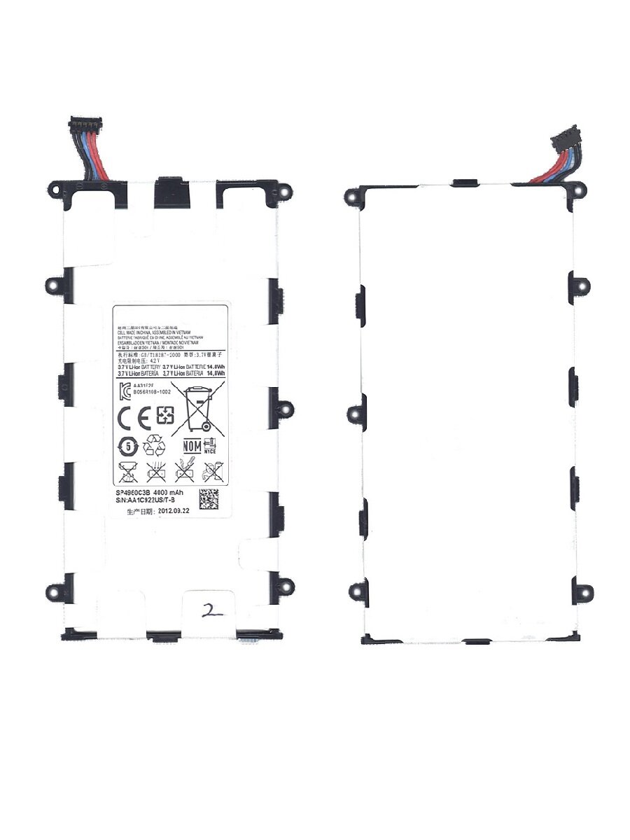 Аккумуляторная батарея SP4960C3B для Samsung Galaxy Tab GT-P6200 3.7V 14.8Wh