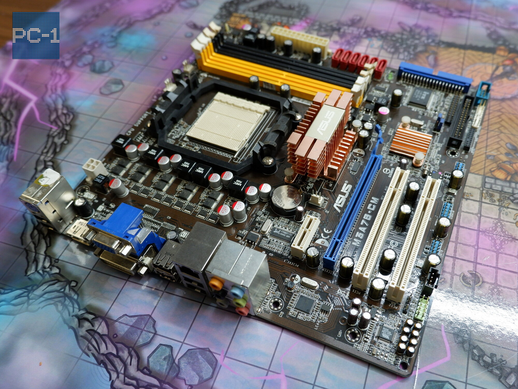 Материнская плата Socket AM2 ASUS M3A78-CM чипсет AMD 780V, 4xDDR2, PCI-E x16, PCI-E x1, 2xPCI, 6xSATA RAID, IDE, FDD, 24+4pin, VGA, DVI, DisplayPort, 6xUSB, PS/2, LAN, Audio 5.1, mATX, Рамка задних портов в комплекте