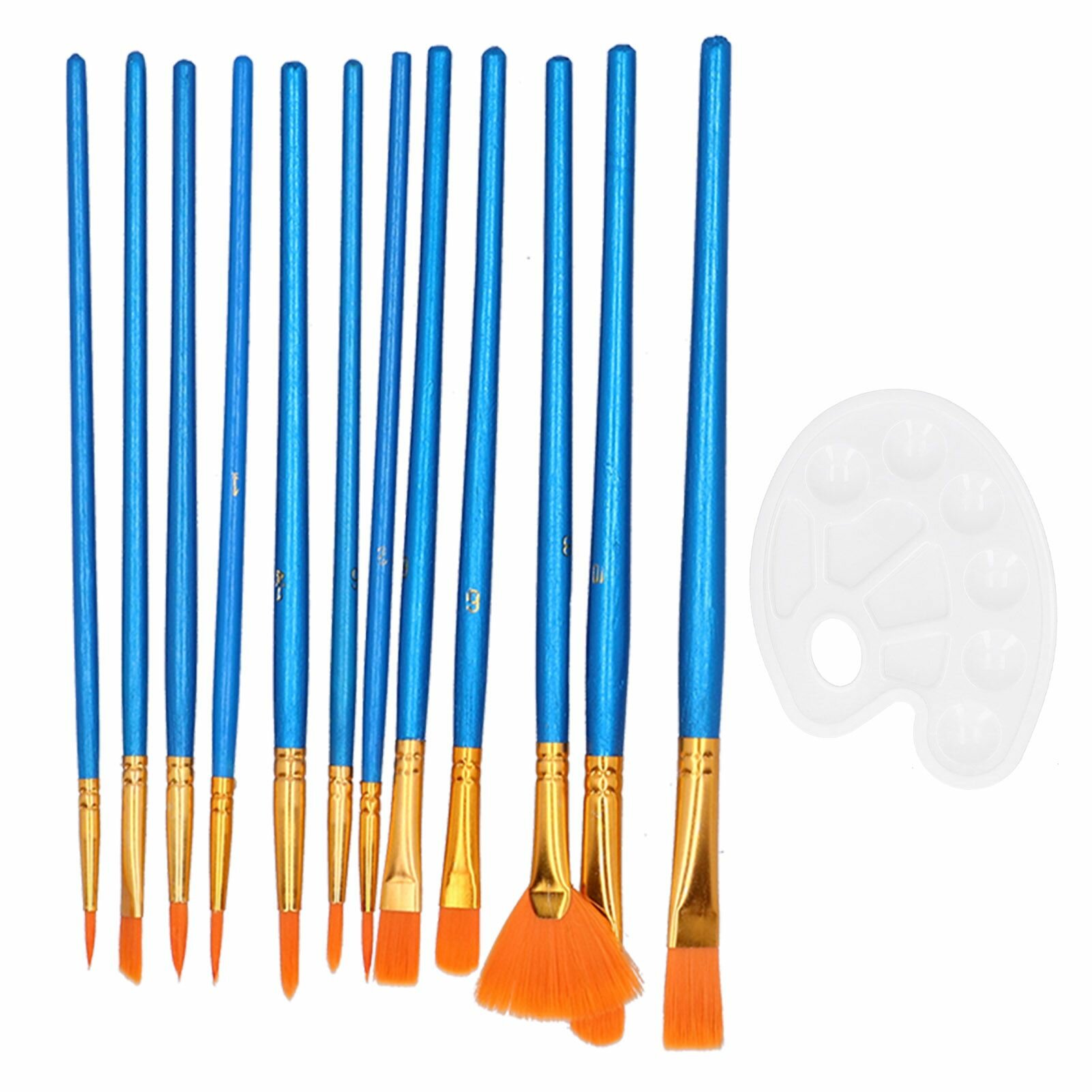 Набор акварельных кистей (с палитрой, нейлон)