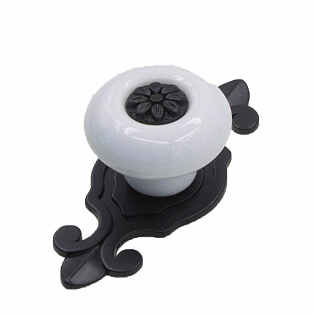 Старинная керамическая дверная ручка выдвижного ящика шкафа, фурнитура для гардероба (черный, белый)