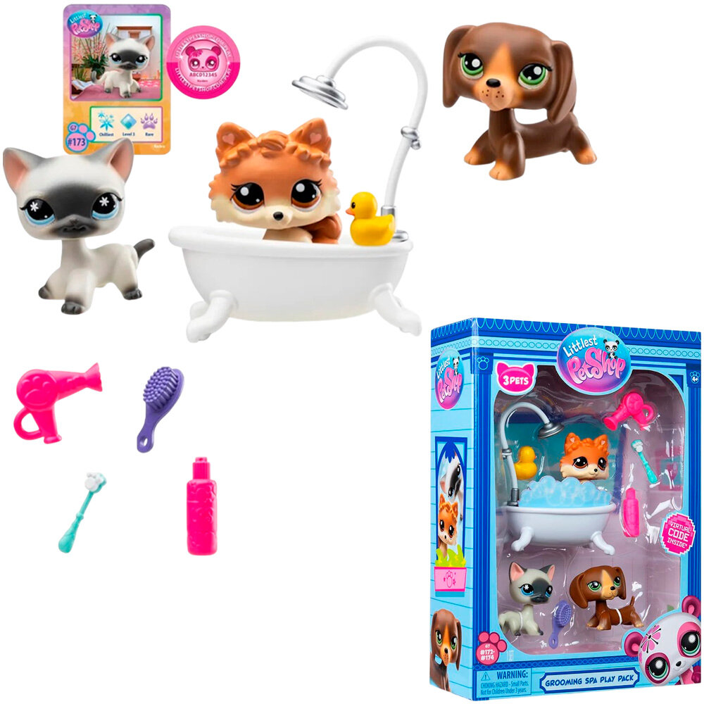 Набор Груминг спа: три фигурки мини-животных с аксессуарами коллекция Littlest Pet Shop 00638_LPS