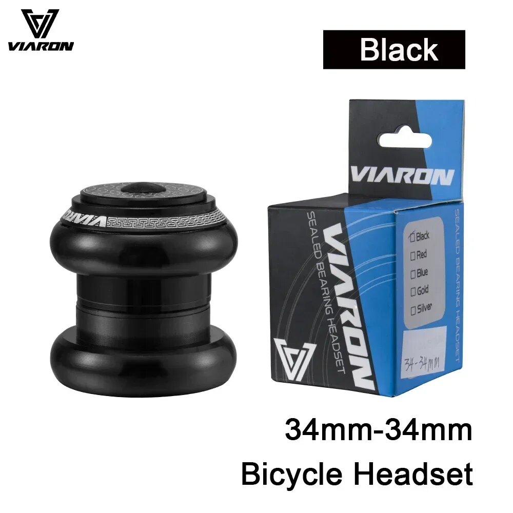 Рулевая колонка MTB 28.6 мм алюминиевая Черный, Black 34mm-34mm