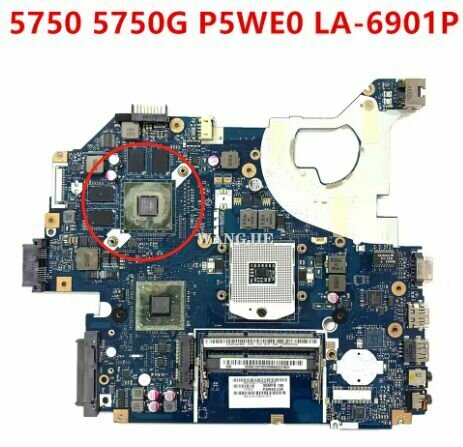 Для Acer Aspire 5750 5750G 5755G Ноутбук MB HM65 P5WE0 LA-6901P GT540M GPU DIS