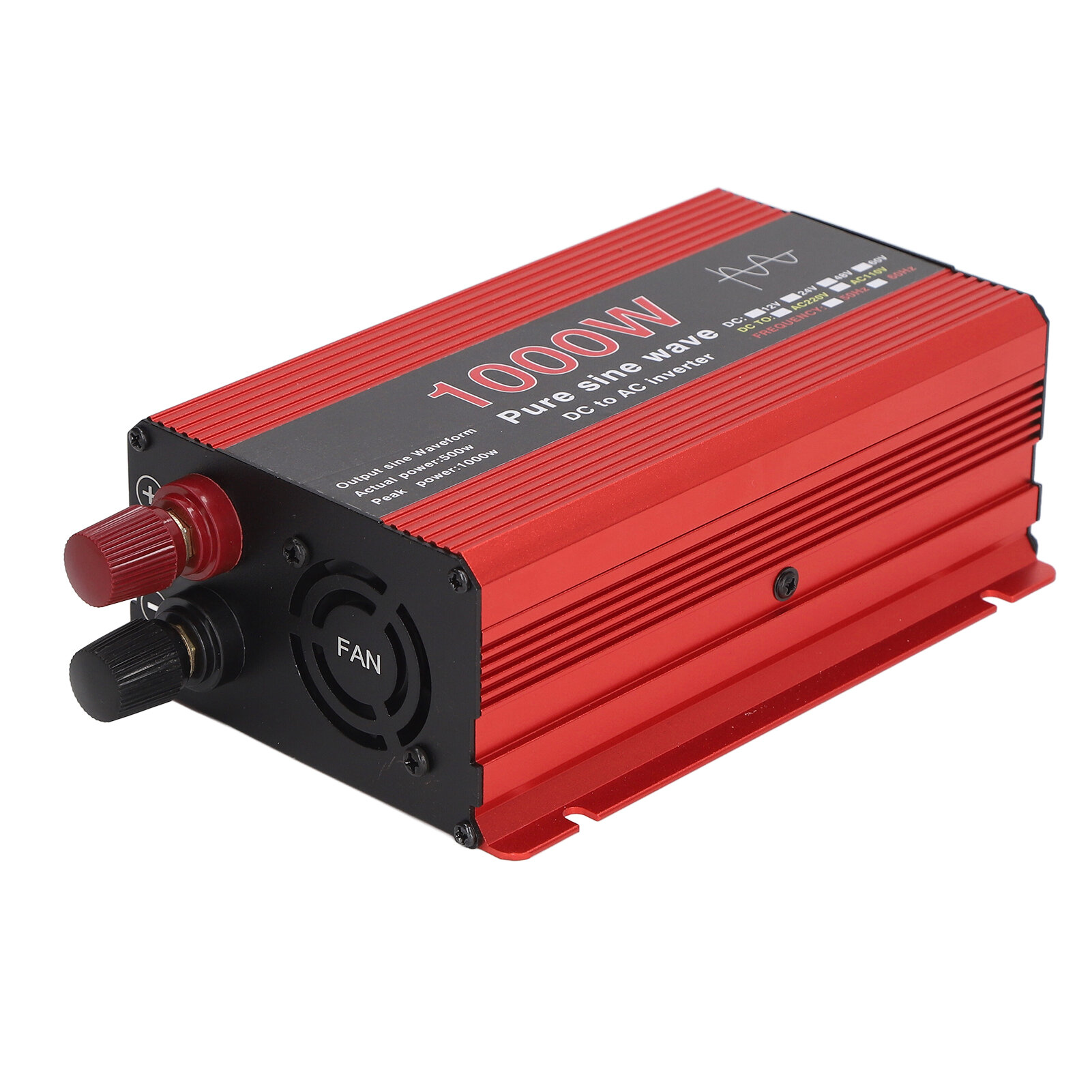 Инвертор напряжения 1000Вт чистого синусоидального тока DC 12В на AC с защитой от перегрузки для солнечной энергии, ветра и автомобильного питания