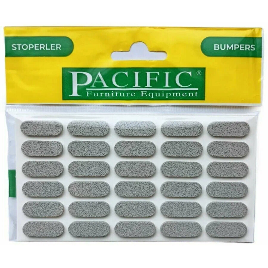 Амортизатор (демпфер) для мебели, овальный 22х8мм серый PACIFIC