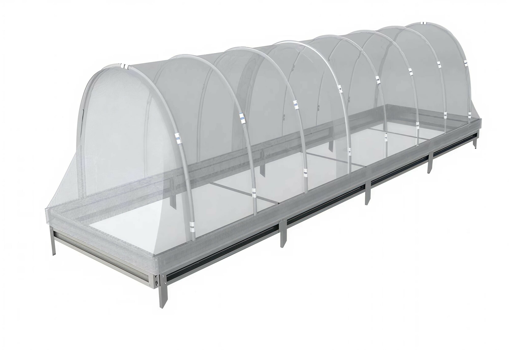 Теплица-парник арочный со спанбондом на грядке 19 см Delta-Park, 1х4 м