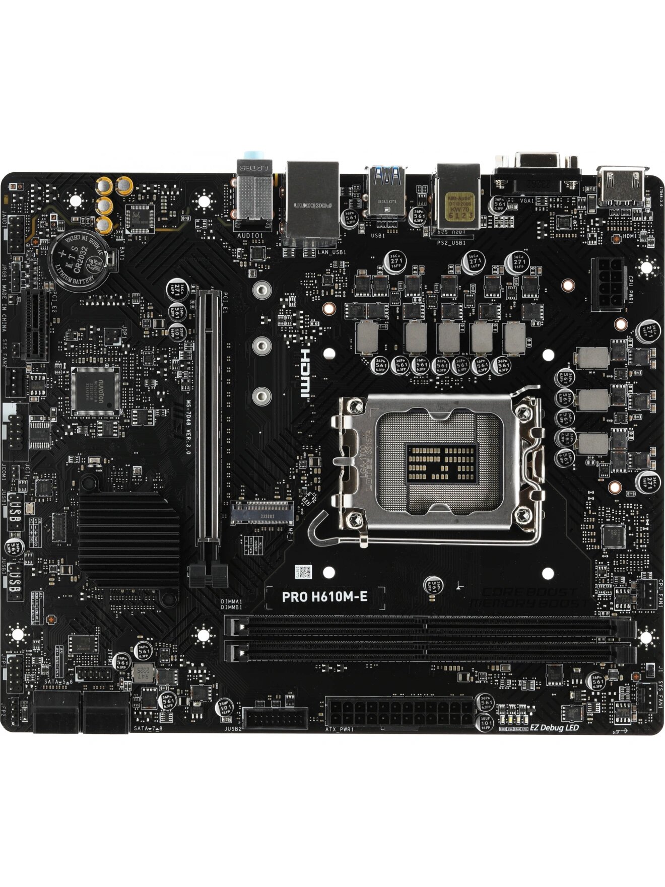 Материнская плата MSI PRO H610M-E, Soc-1700, Intel H610, mATX