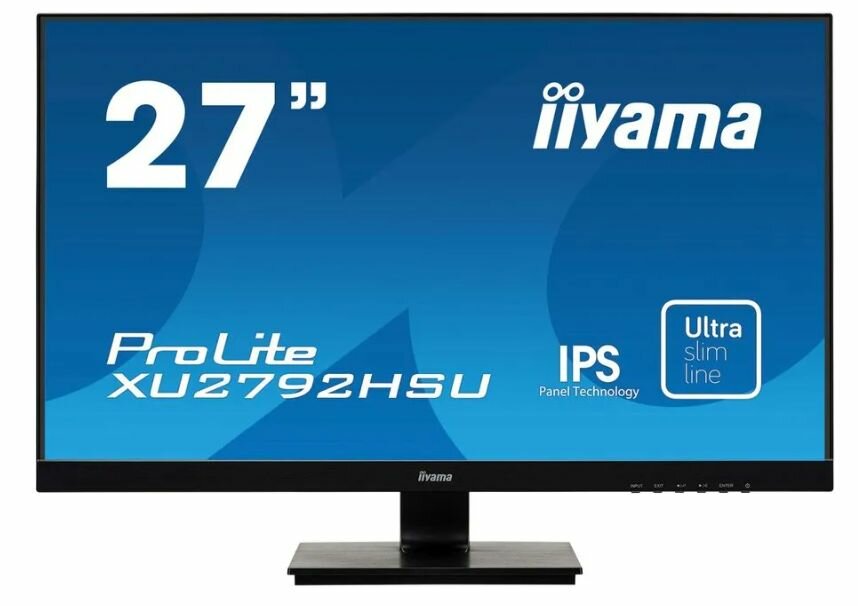 27" Монитор Iiyama ProLite XU2792HSU-B1 (PROLITE XU2792HSU-B1) черный - 1920x1080@75Гц, IPS, 4 мс, 1000:1, 250 Кд/м, 178/178, HDMI, Display Port, VGA (D-SUB), Trace Free/Flicker-Free