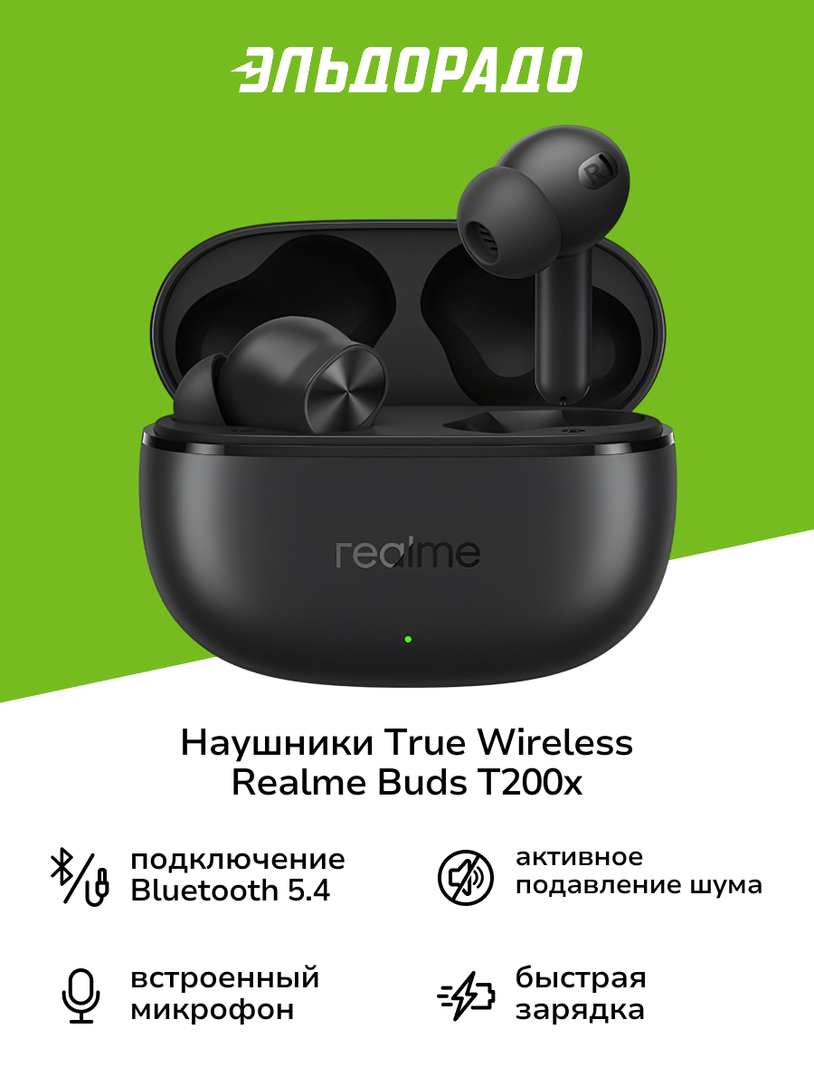 Наушники True Wireless realme Buds T200x Black