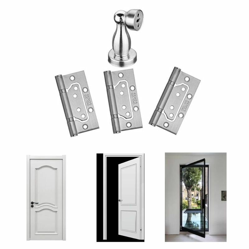 3 шт. Петли для шкафа с ограничителем, Серебро