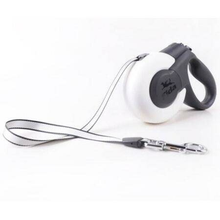 FIDA MARS 5 м до 15 кг рулетка для собак мелких пород лента бело-черная