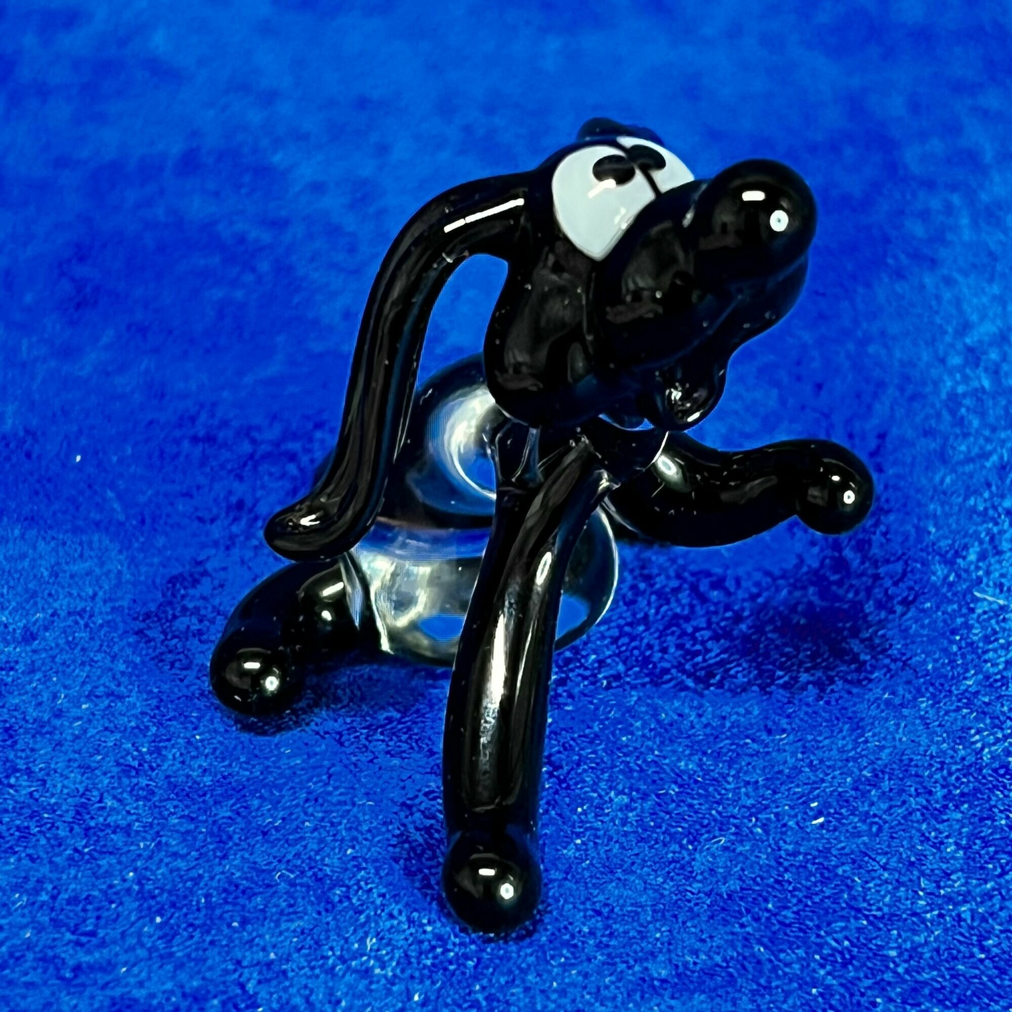 Фигурка "Собака" Чёрно-прозрачная. Стекло