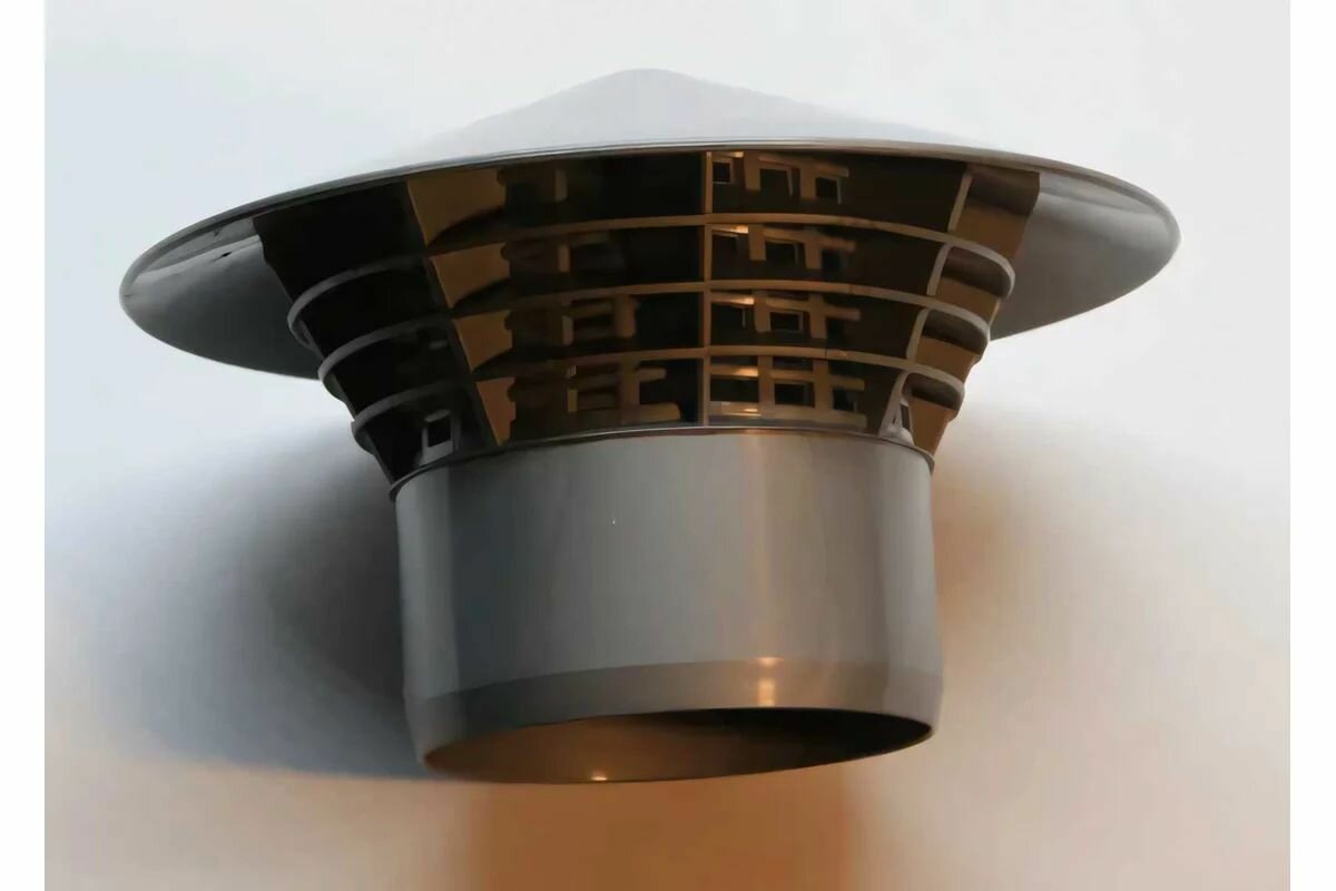 Зонт канализационный FLEXTRON, вытяжной, 110мм, полипропилен, серый, 2шт