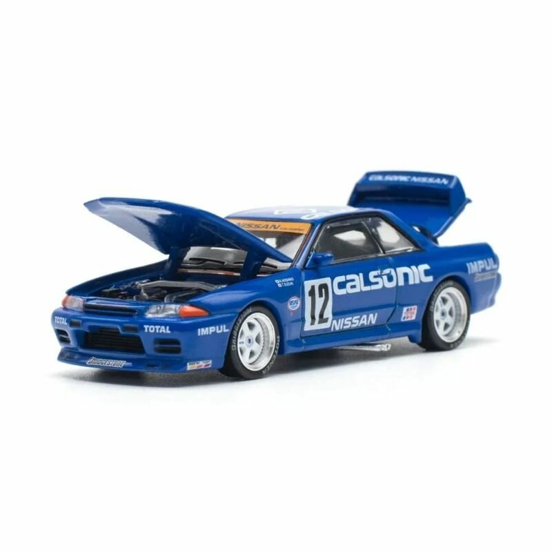 Машинка коллекционная POPRACE 1/64 Nissan Skyline GT-R R32 JTC 1990 CALSONIC #12 Diecast Scale Model Car