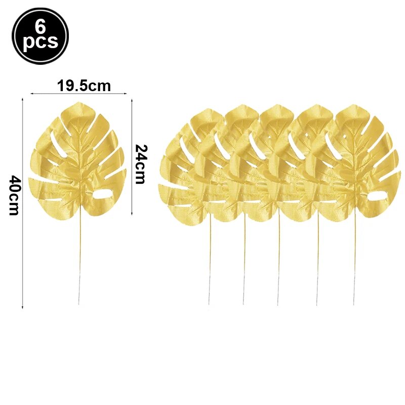 Искусственные золотые пальмовые листья EsenTroye 6pcs