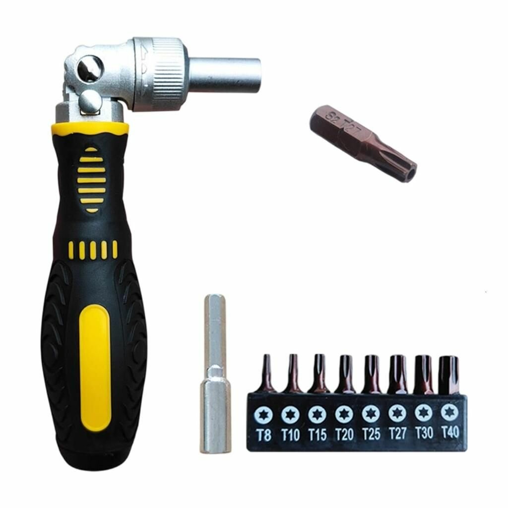 Храповая отвертка из легированной стали с 72 зубьями и магнитными держателями для точных работ, Двусторонний храповой ключ S2 H