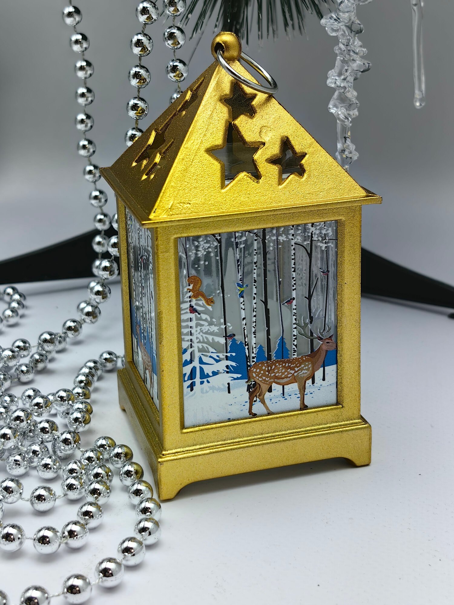 Фонарик новогодний на батарейках