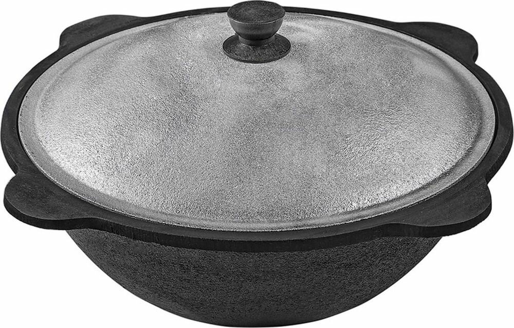 Казан 12л с алюминиевой крышкой круглое дно