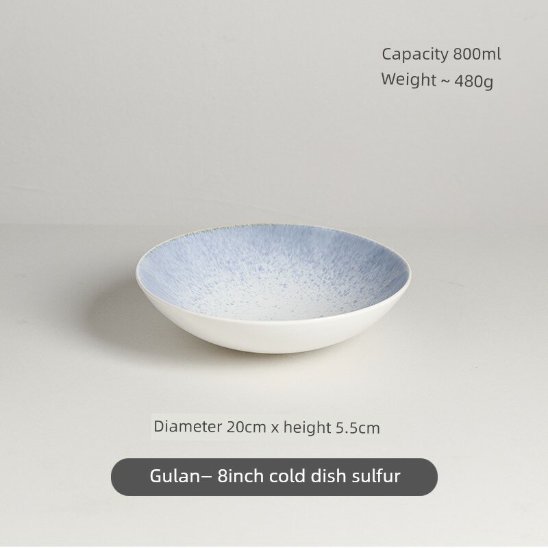 8-дюймовая керамическая тарелка в нежно-лавандовом цвете для салатов и закусок, элегантная столовая посуда