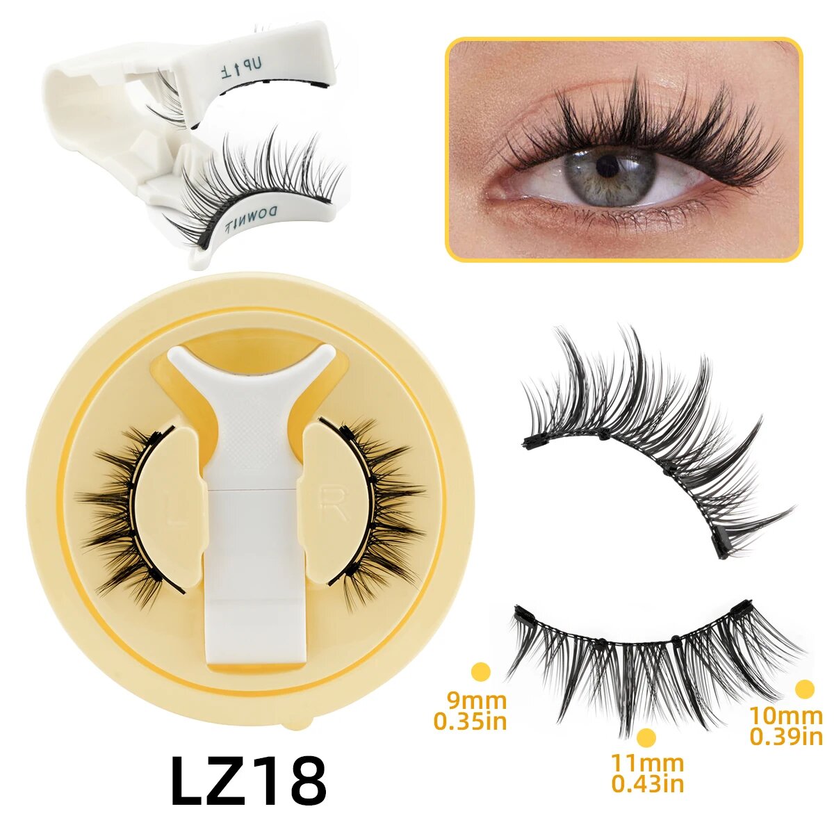 Магнитные ресницы из меха белки черного цвета LZ18