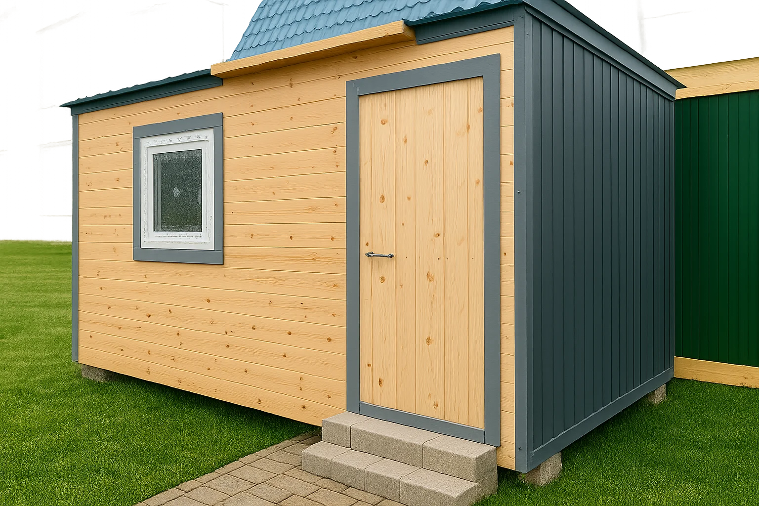 Бытовка дачная 4х2.3м новая с электрикой, блоками, ступенями