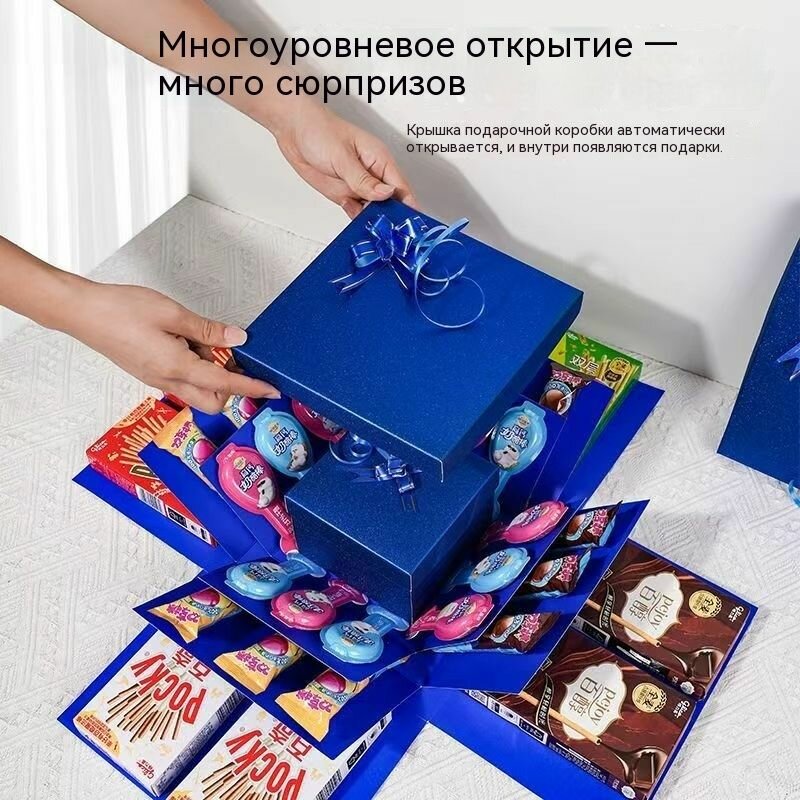 Подарочная коробка распадающаяся 4 in коробка раскладушка для сюрпризов и сладостей Юбилеи, различные праздники
