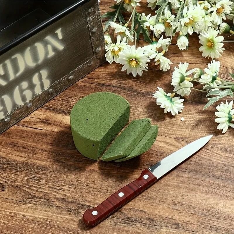 Флористическая губка, для цветов, пиафлор, Круглая, 8х4 см, 10 шт.